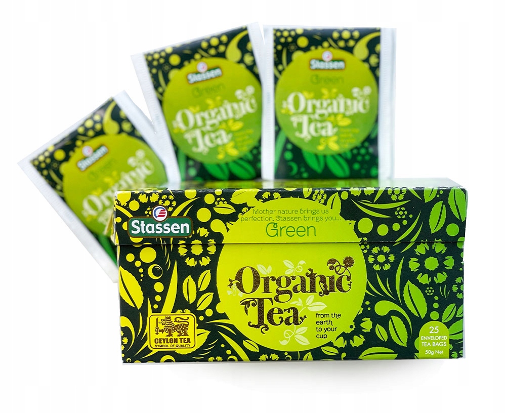 STASSEN Organic Green Tea - herbata zielona organiczna Ceylon - 25 ...