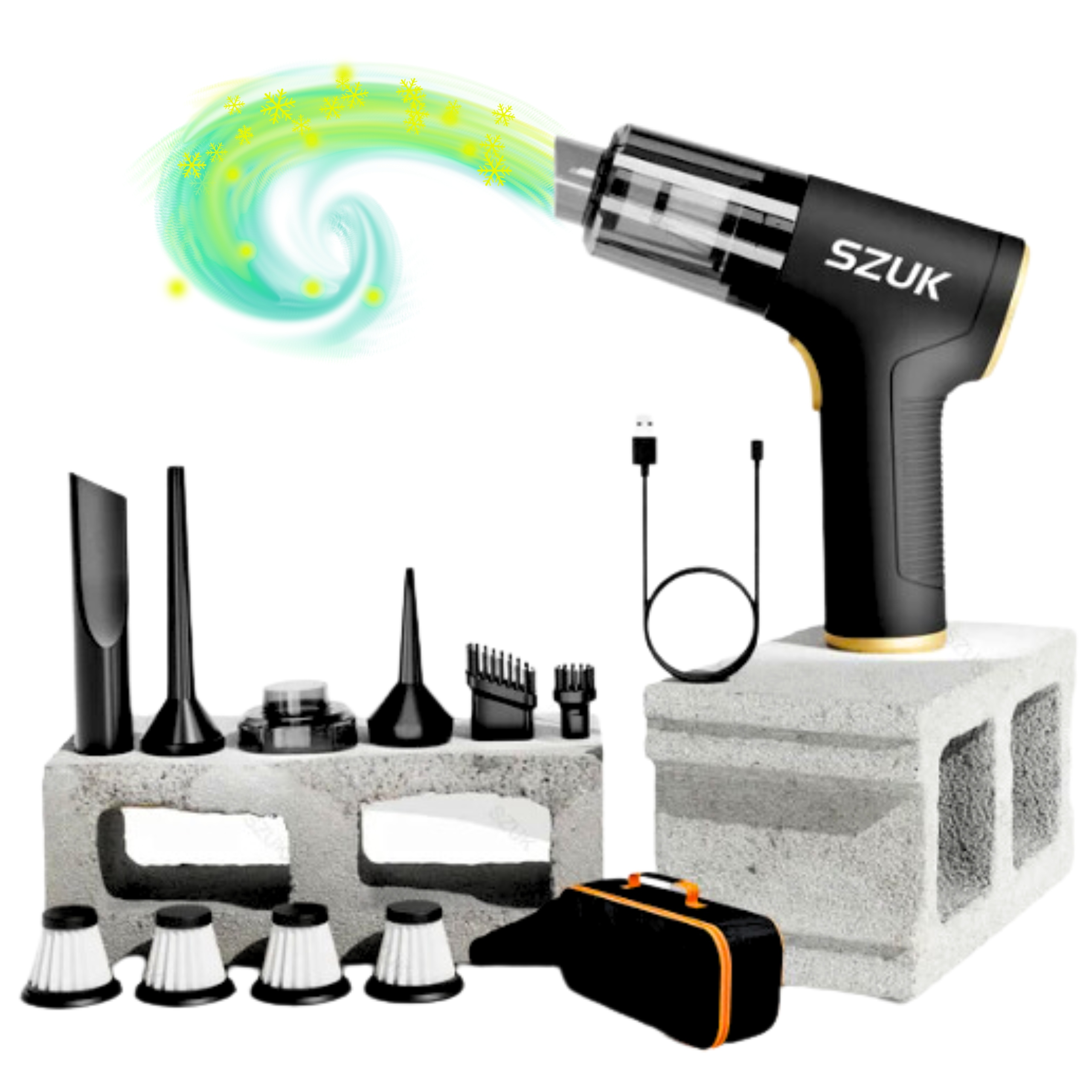 MOCNÝ elektrický fúkač stlačeného vzduchu Kompresor Air Duster na prach ...