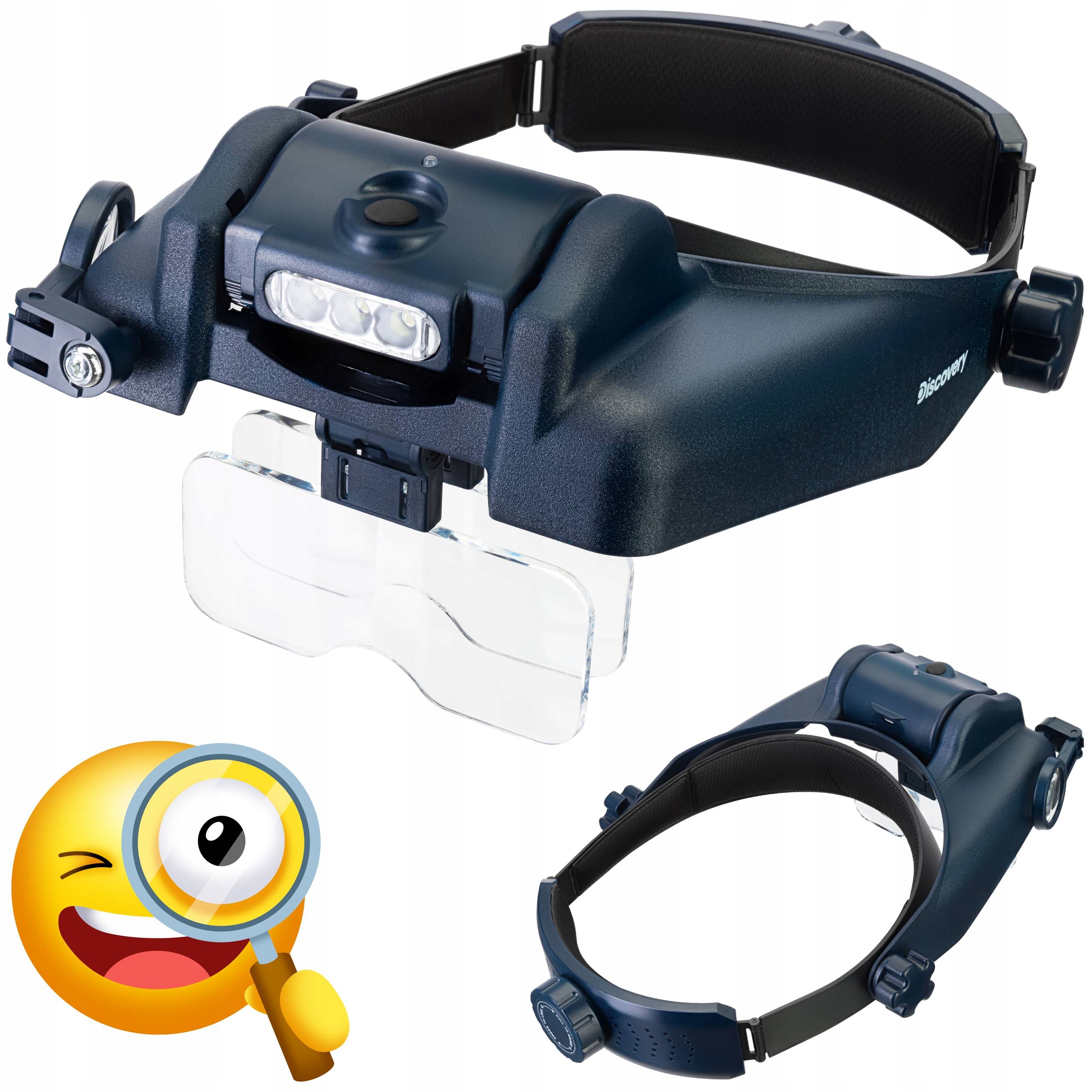 Lupa nagłowna 8x, okulary powiększające z podświetleniem LED / DHD 40 ...