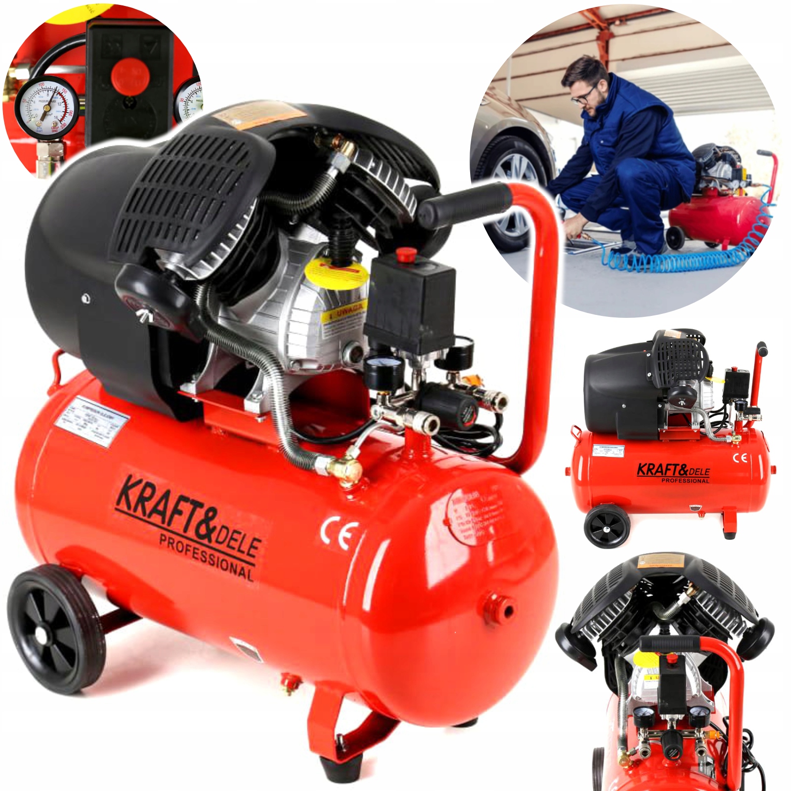 KOMPRESOR OLEJOWY 50L SPRĘŻARKA 2 TŁOKI 230V 3KW 5903175336019 za 749 ...