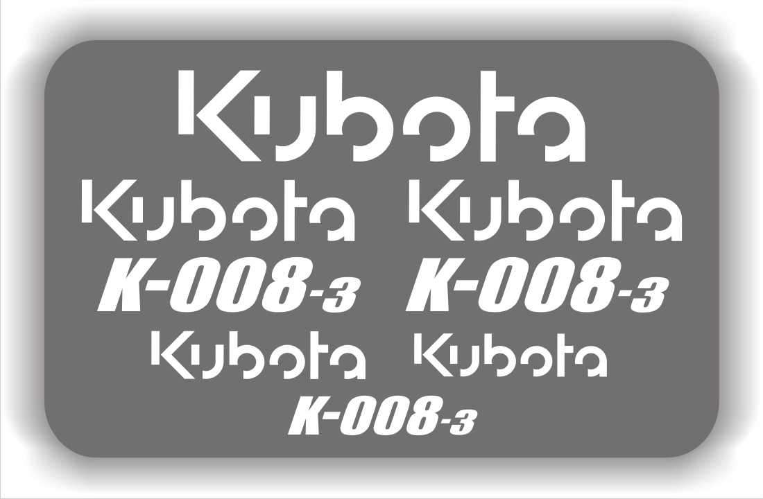 NAKLEJKI koparka minikoparka KUBOTA K008-3 SGN-KUBOTA-K0008-3 za 60 zł ...