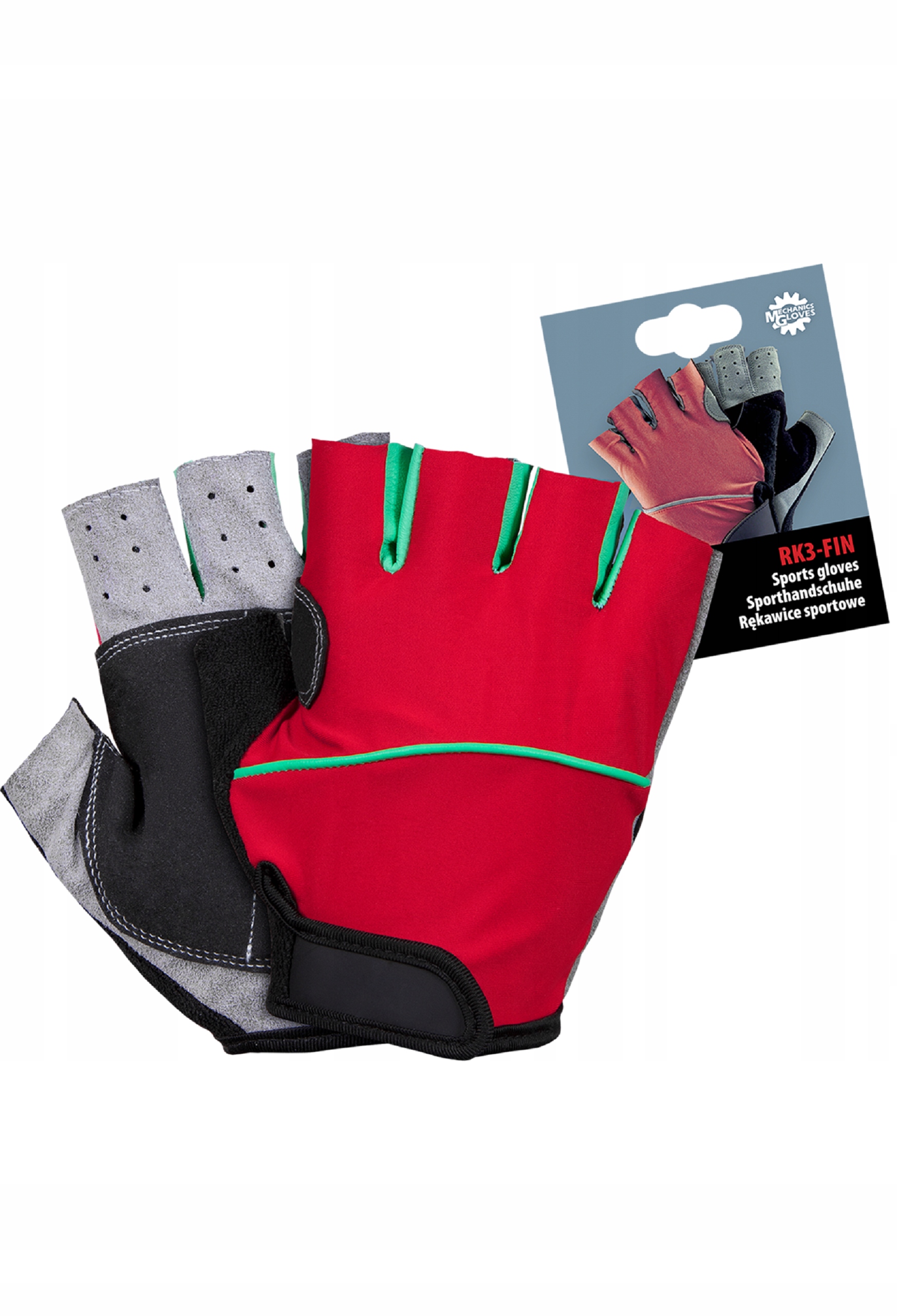 Rękawice rowerowe sportowe na siłownię Mitenki r M - RK3-FIN ...
