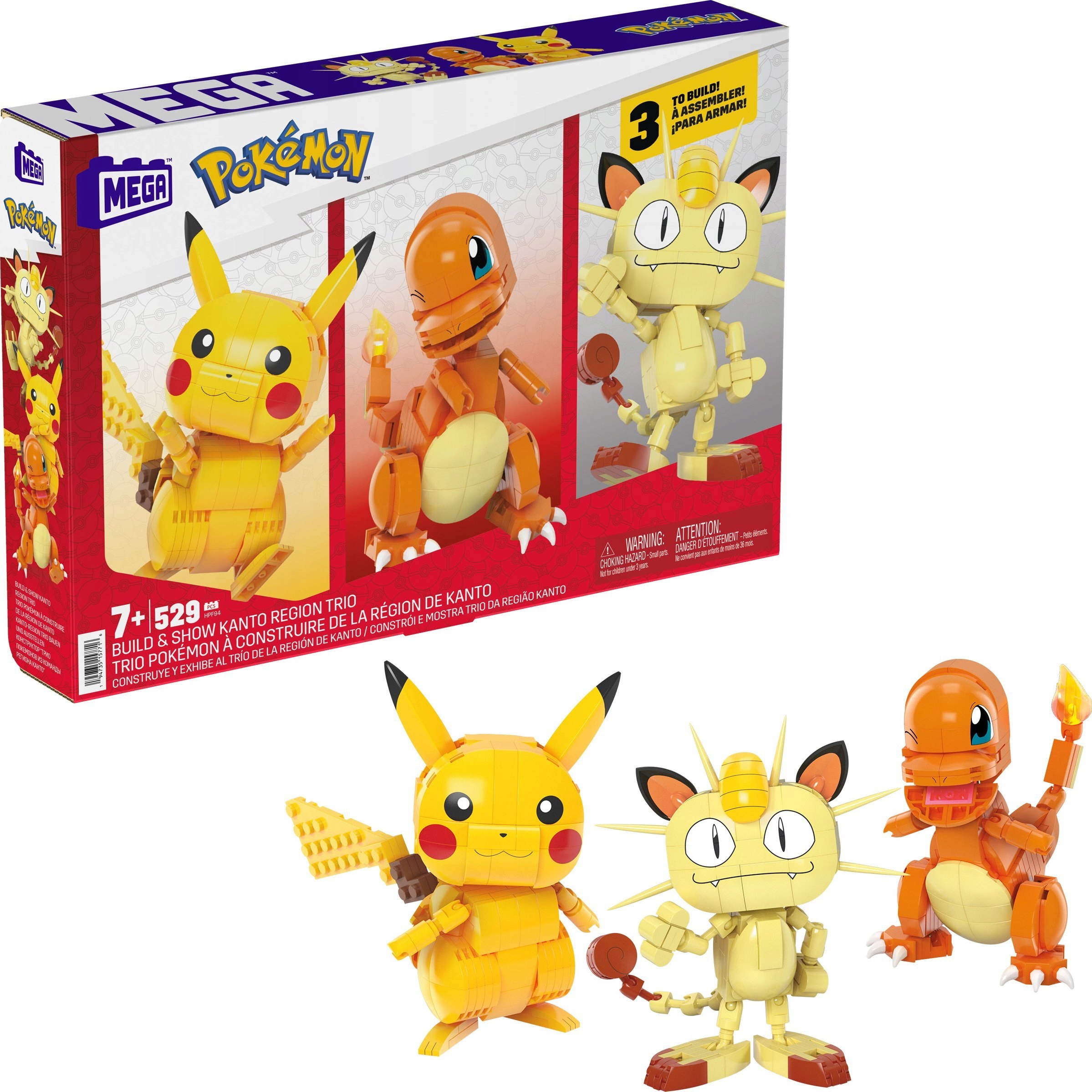 Konstrukcyjne KLOCKI Komplet KLOCKÓW Klocki Pokemon Trio z Kanto ...
