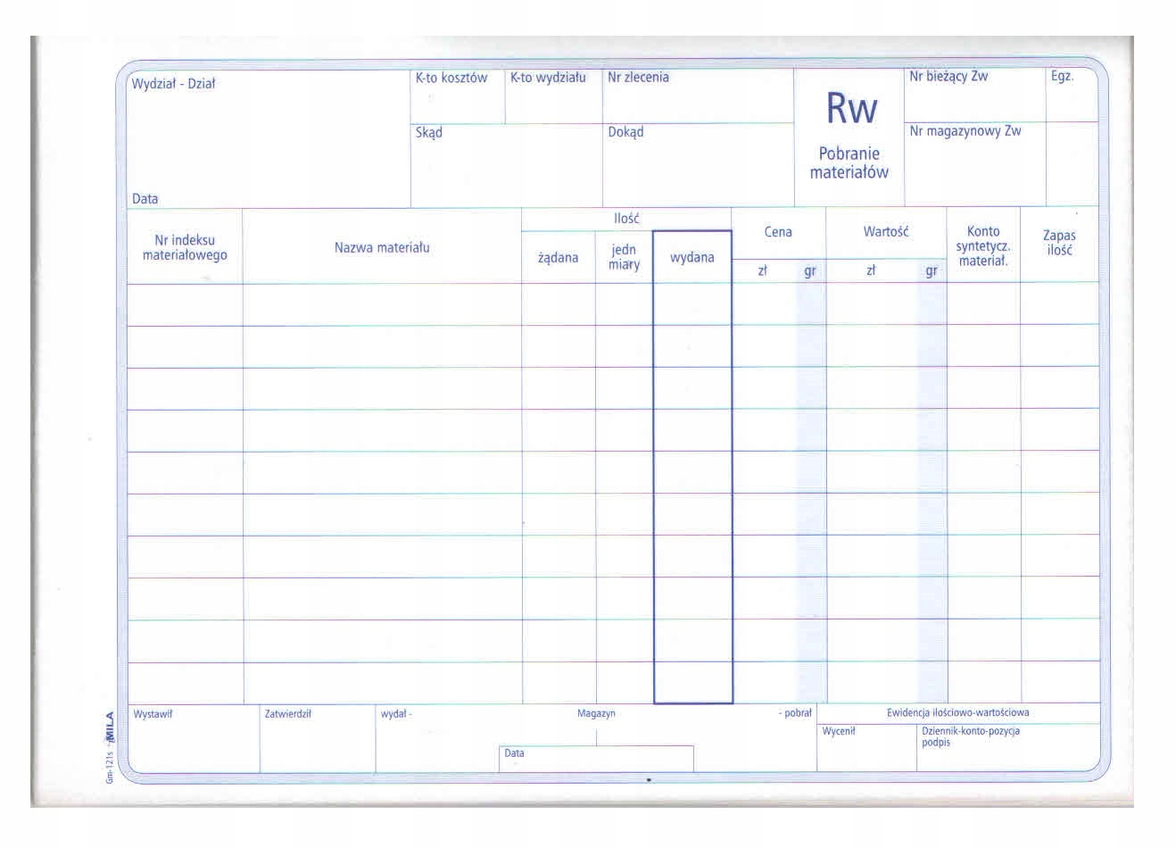 Druk RW pobranie mat. A5 Gm-121s (Gm-121s) • Cena, Opinie • Druki ...