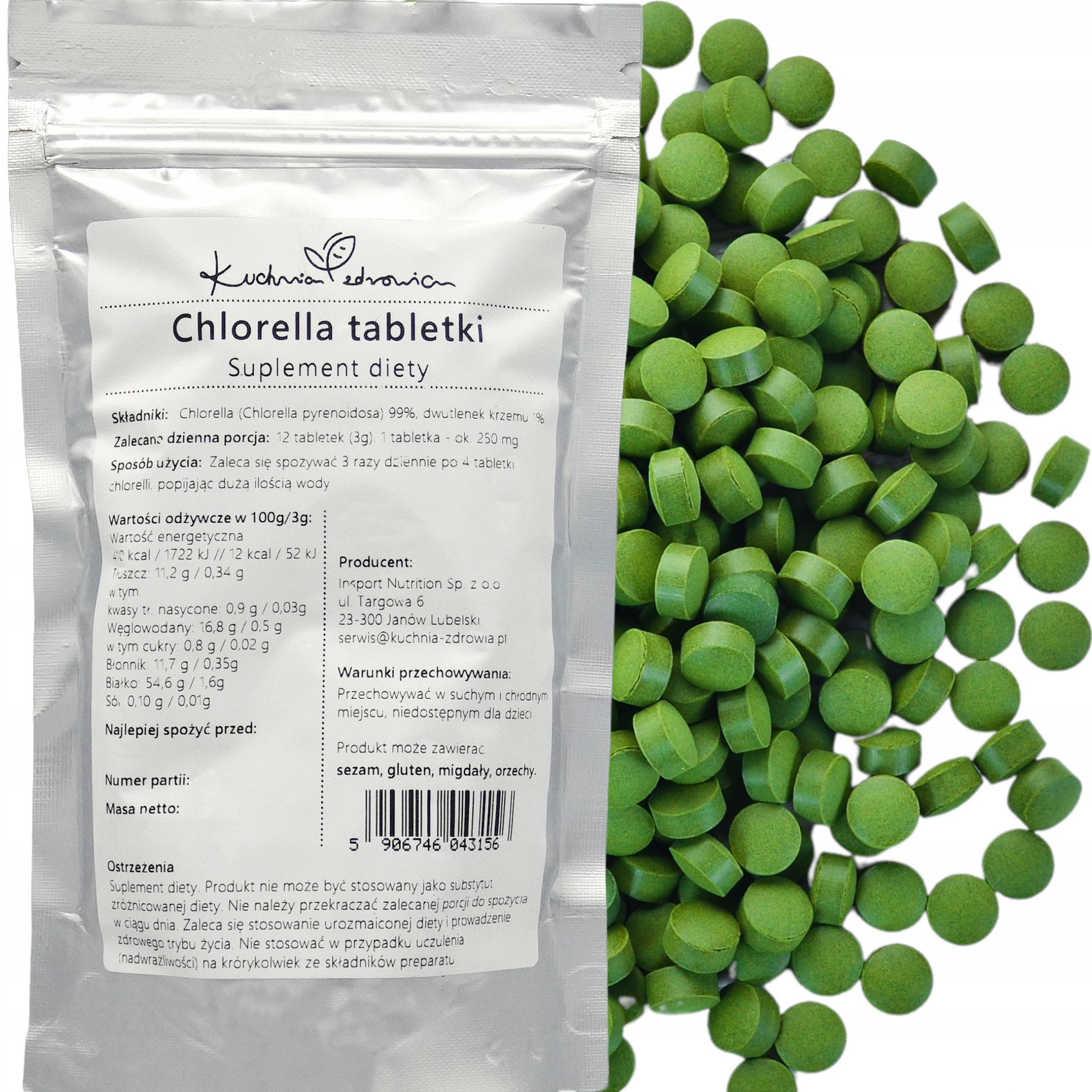 CHLORELLA TABLETKI 250g 1000szt OCZYSZCZANIE ODPORNOŚĆ | KUCHNIA ...