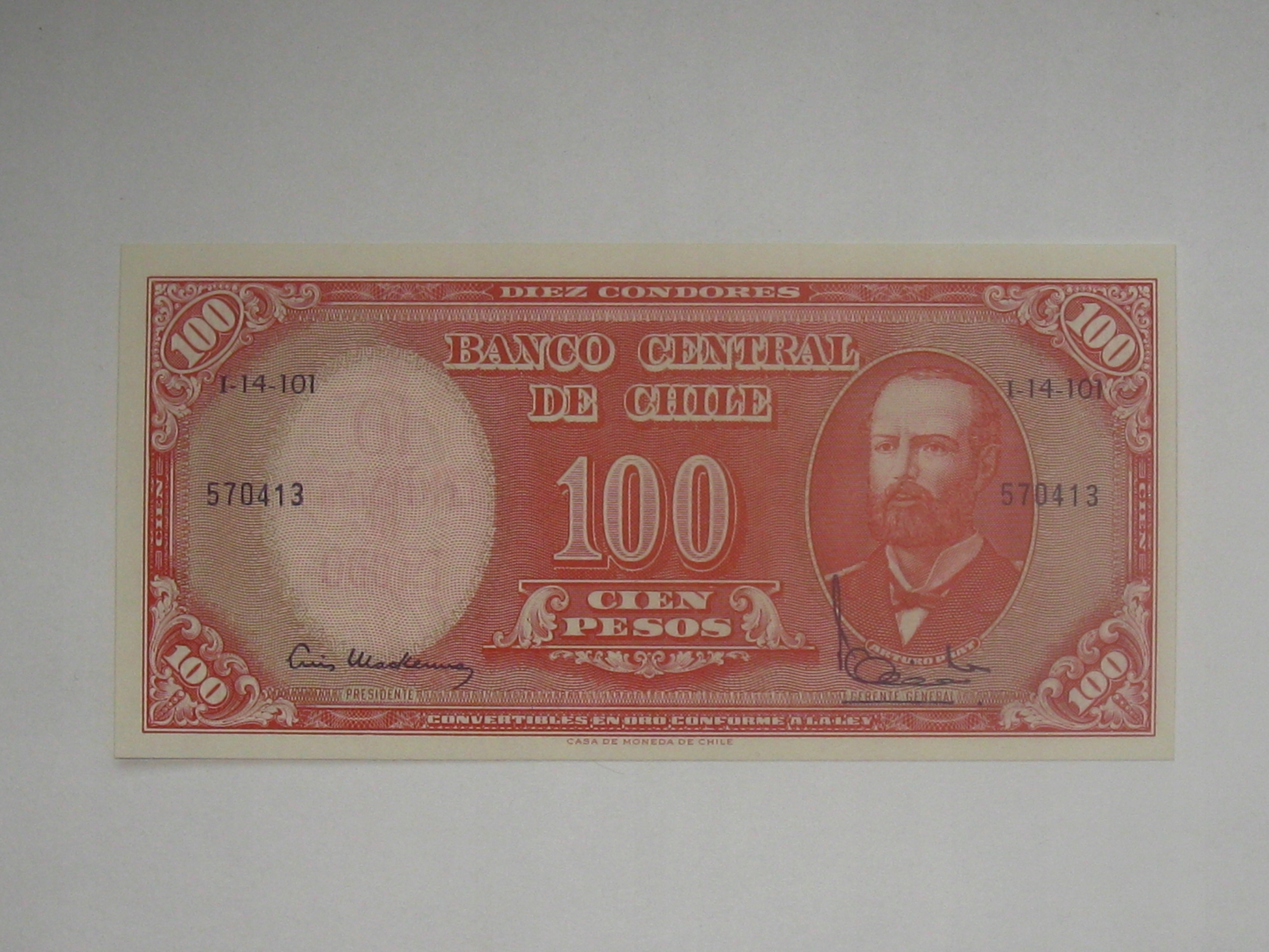 Chile Banknot 100 Pesos 1960-61 UNC P-127a 7983419769 - Allegro.pl