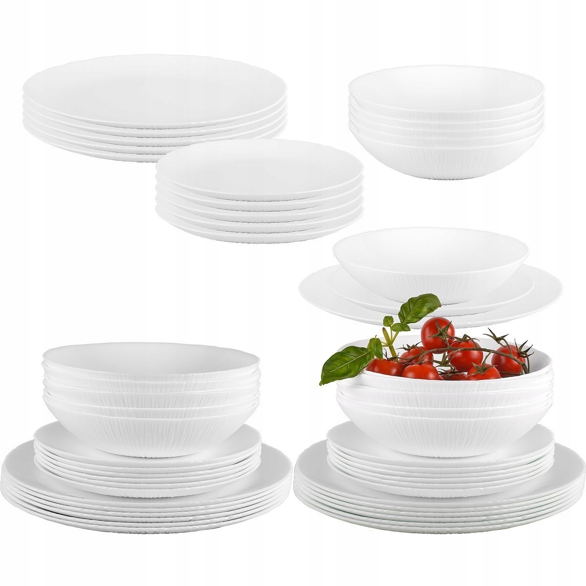 KOMPLET ZESTAW SERWIS OBIADOWY COCONUT 36EL 12OSÓB (PE0096) • Cena ...