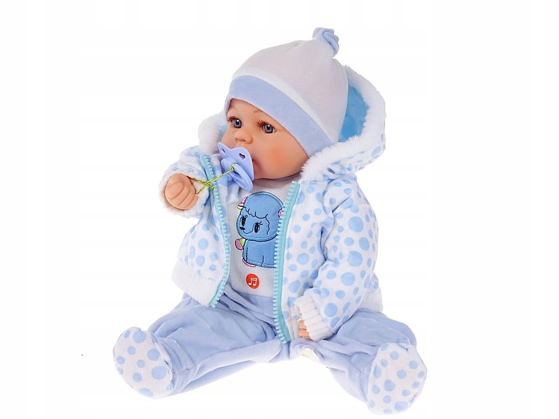 LALKA BOBAS CHŁOPIEC 45cm MÓWI I ŚPIEWA, SMOCZEK (5901271560215) • Cena ...