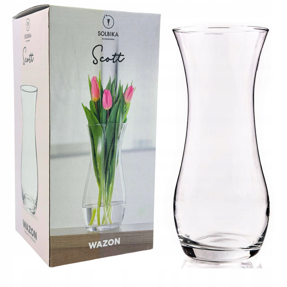WAZON 30 cm DUŻY SZKLANY SCOTT SOLBIKA (D150) • Cena, Opinie • Wazony ...