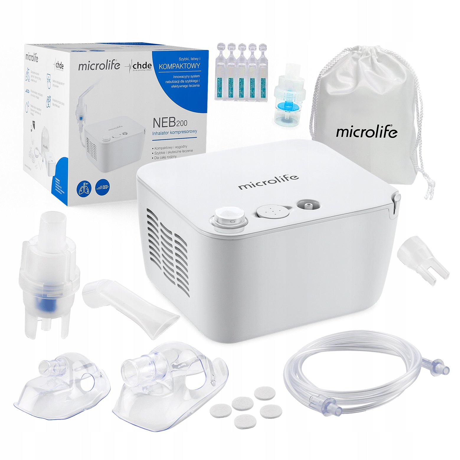 INHALATOR NEBULIZATOR MICROLIFE NEB 200 DLA DZIECI I DOROSŁYCH +GRATISY ...
