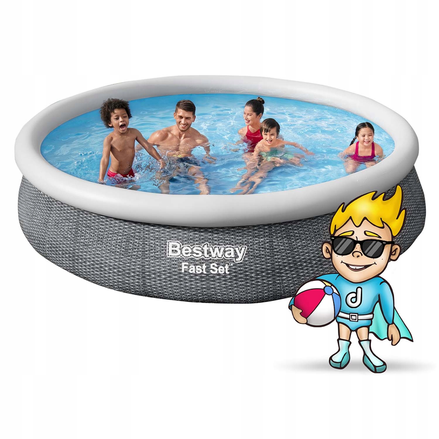 BASEN RODZINNY DO OGRODU ROZPOROWY OGRODOWY 366x76cm DLA DZIECI ...