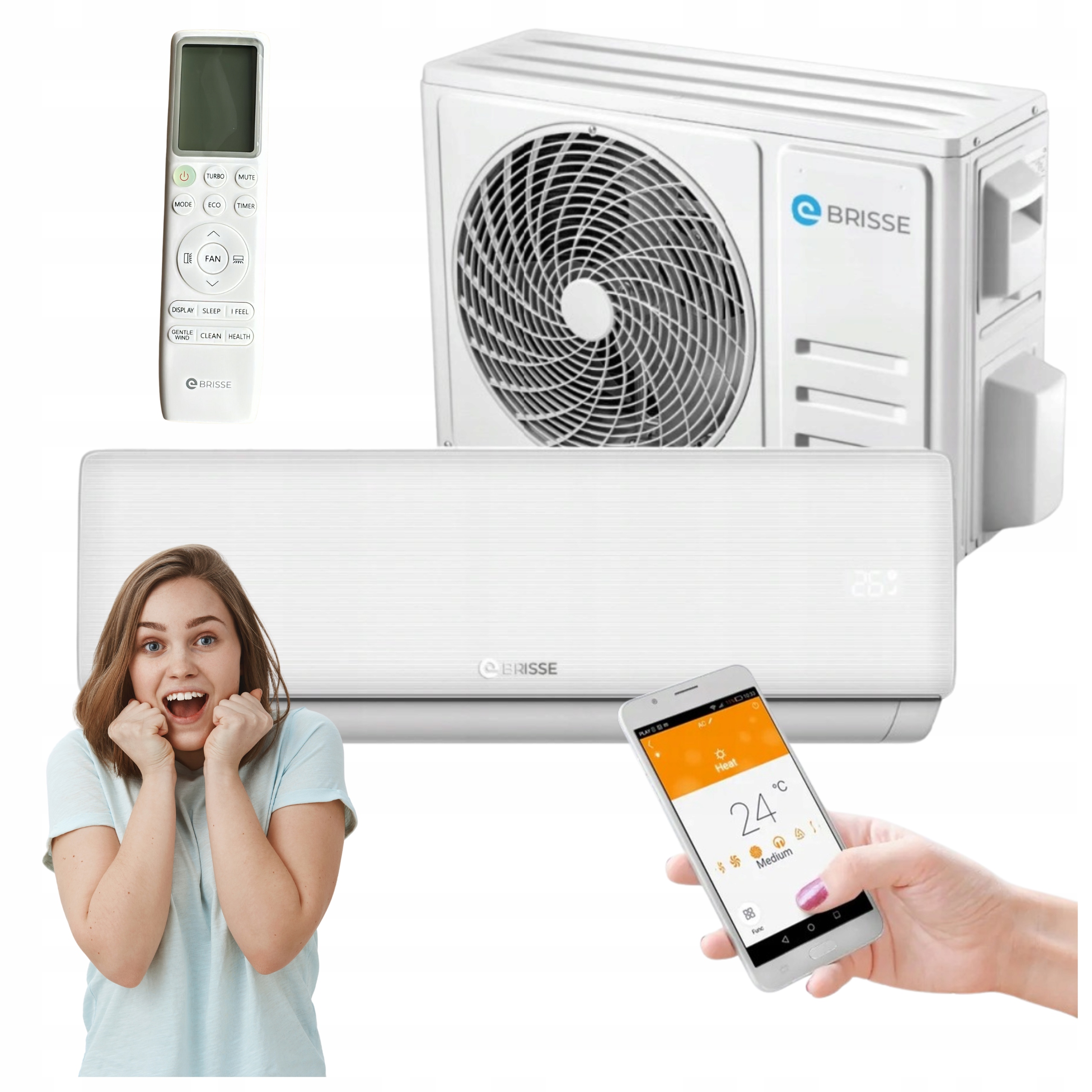 Klimatyzator ścienny Brisse 3,5kW WiFi (5903039712003) • Cena, Opinie 17578733886 • Allegro