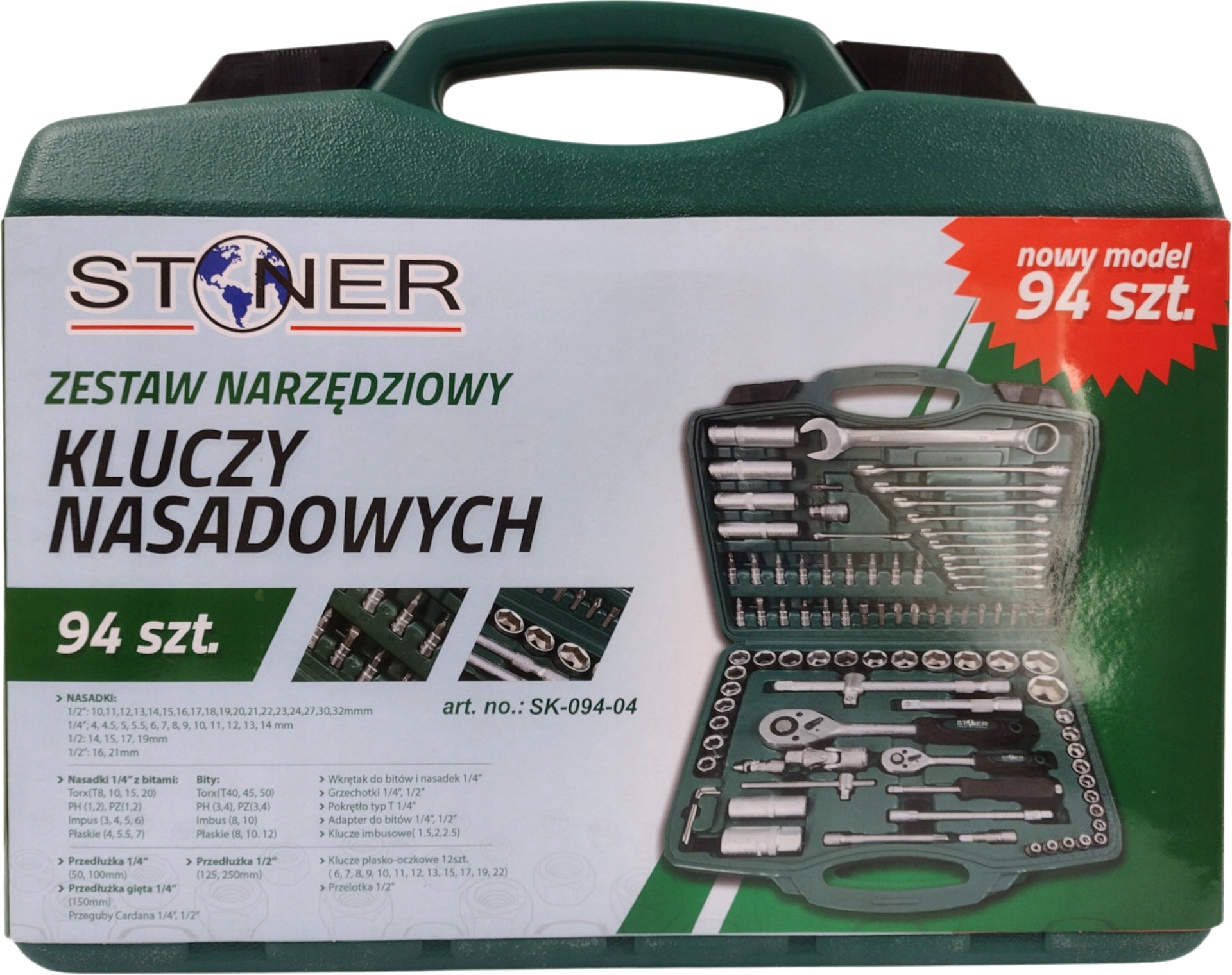 ZESTAW KLUCZY NASADOWYCH KLUCZE NASADOWE TORX 94 + KLUCZE PŁASKO OCZKOWE 5907589369564 za 126 ...