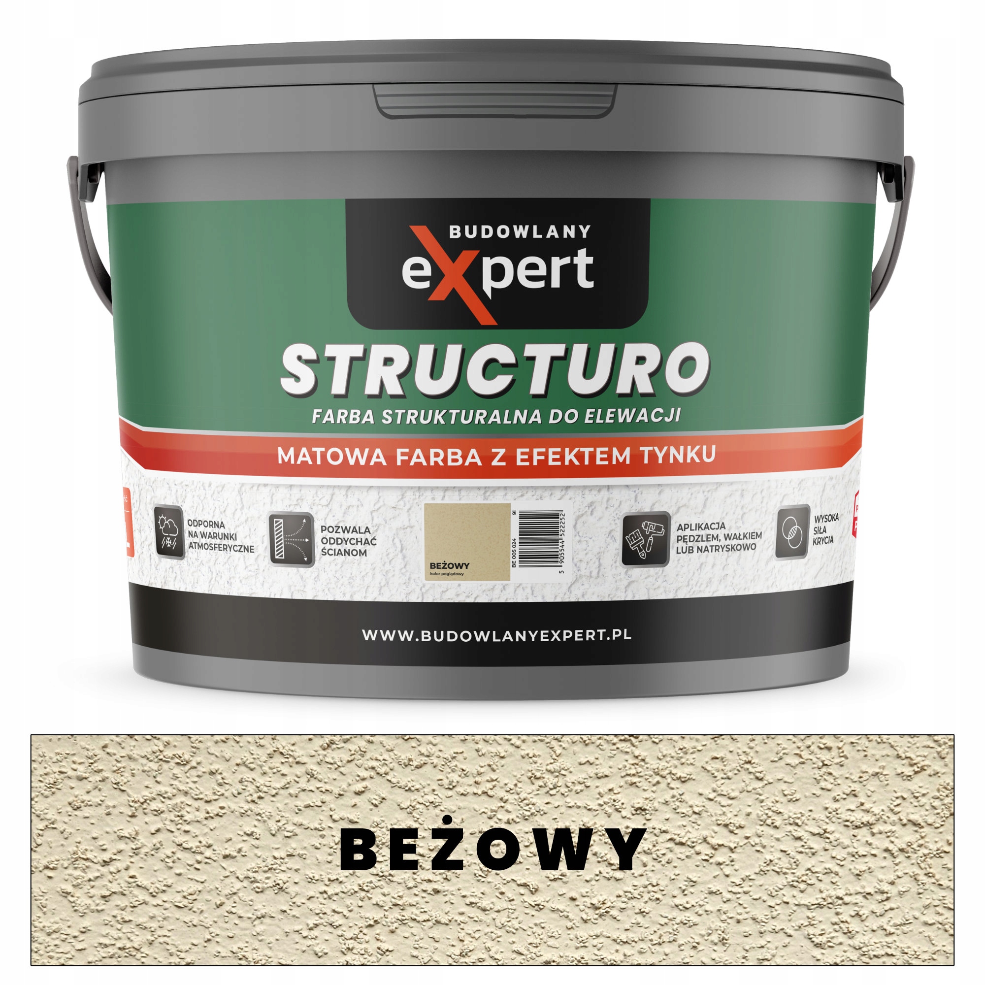 FARBA STRUKTURALNA ELEWACYJNA FASADOWA ZEWNĘTRZNA do malowania DO ...