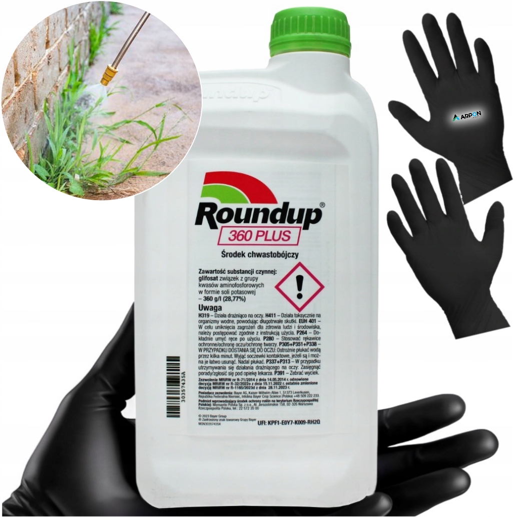ROUNDUP 360 PLUS 1L ŚRODEK OPRYSK CHWASTOBÓJCZY RANDAP NA CHWASTY ...