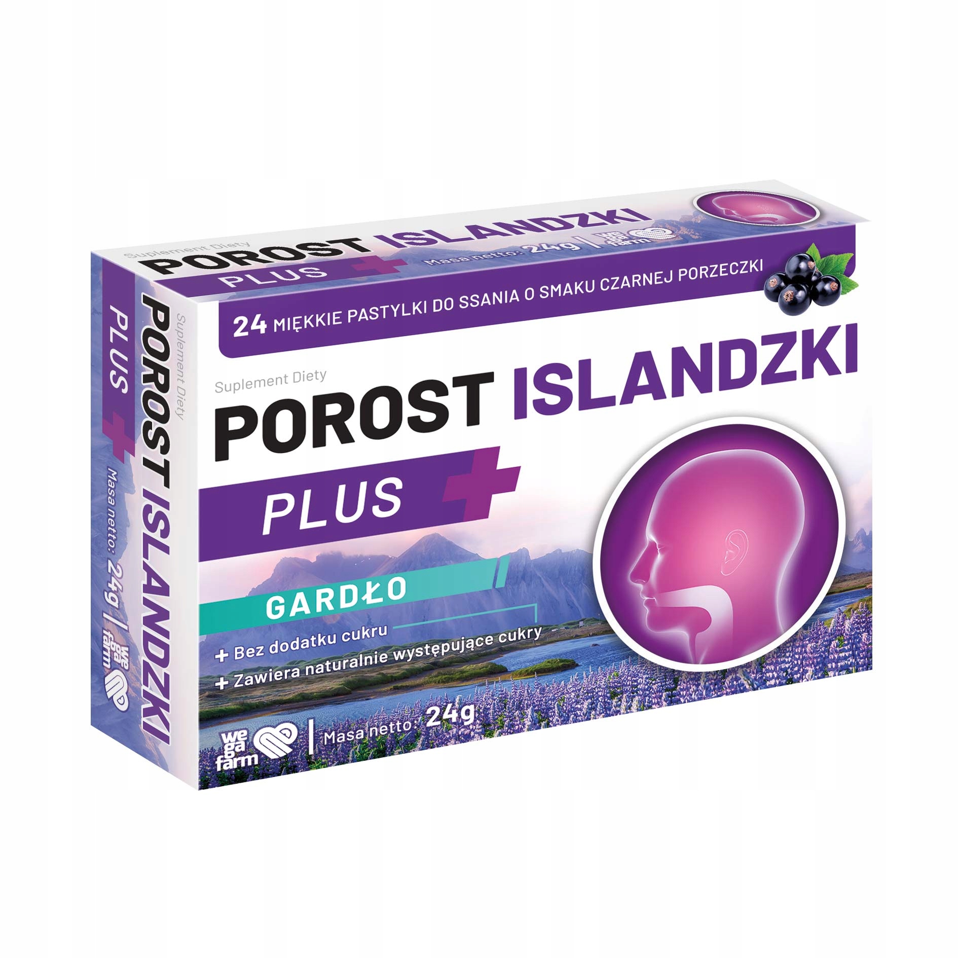 Porost islandzki plus 24 tabl. do ssania • Cena, Opinie - Allegro