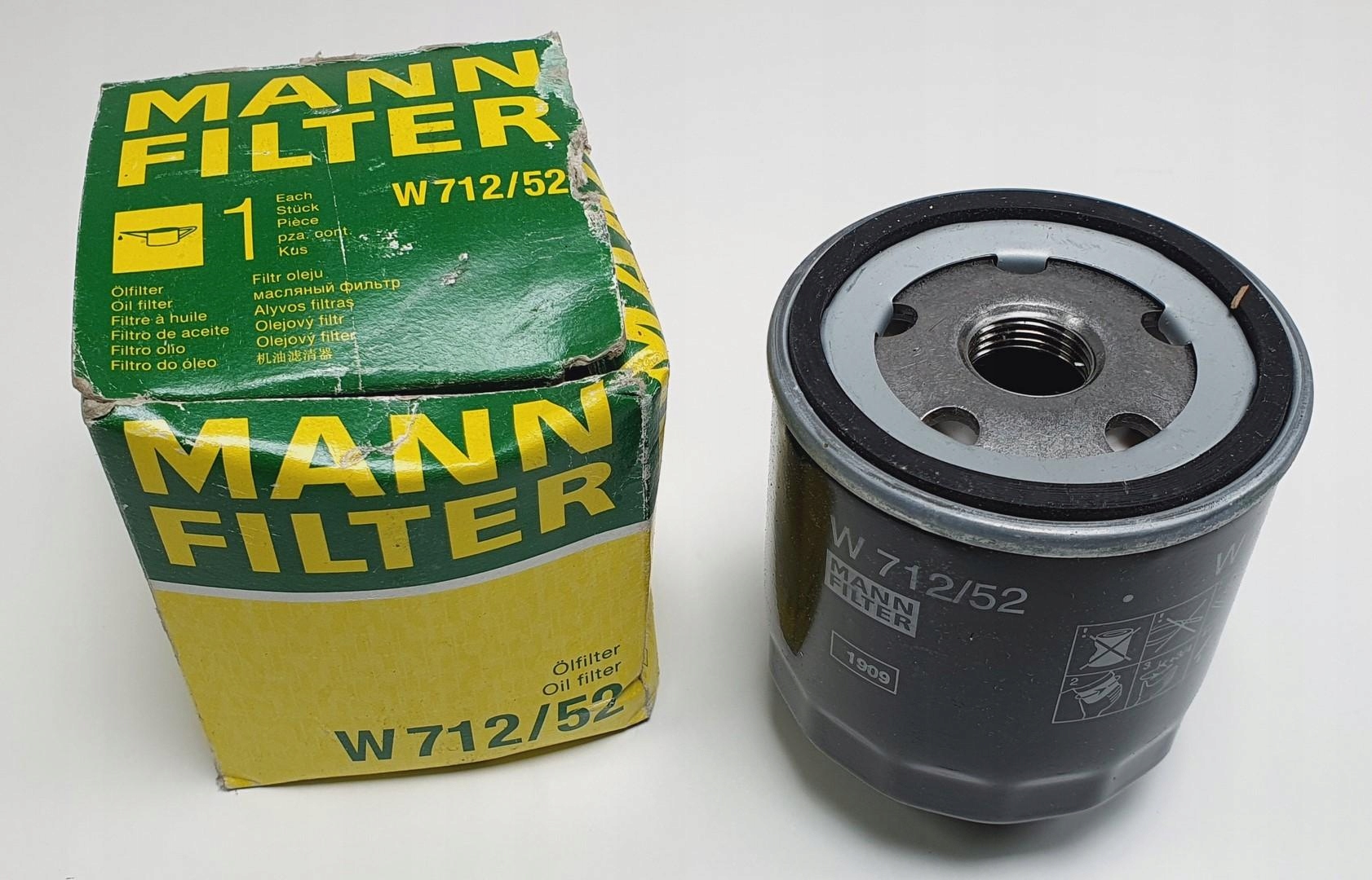 FILTR OLEJOWY OLEJU MANN FILTER W712/52 W712/52 za 50 zł z JANOWICE 48 ...