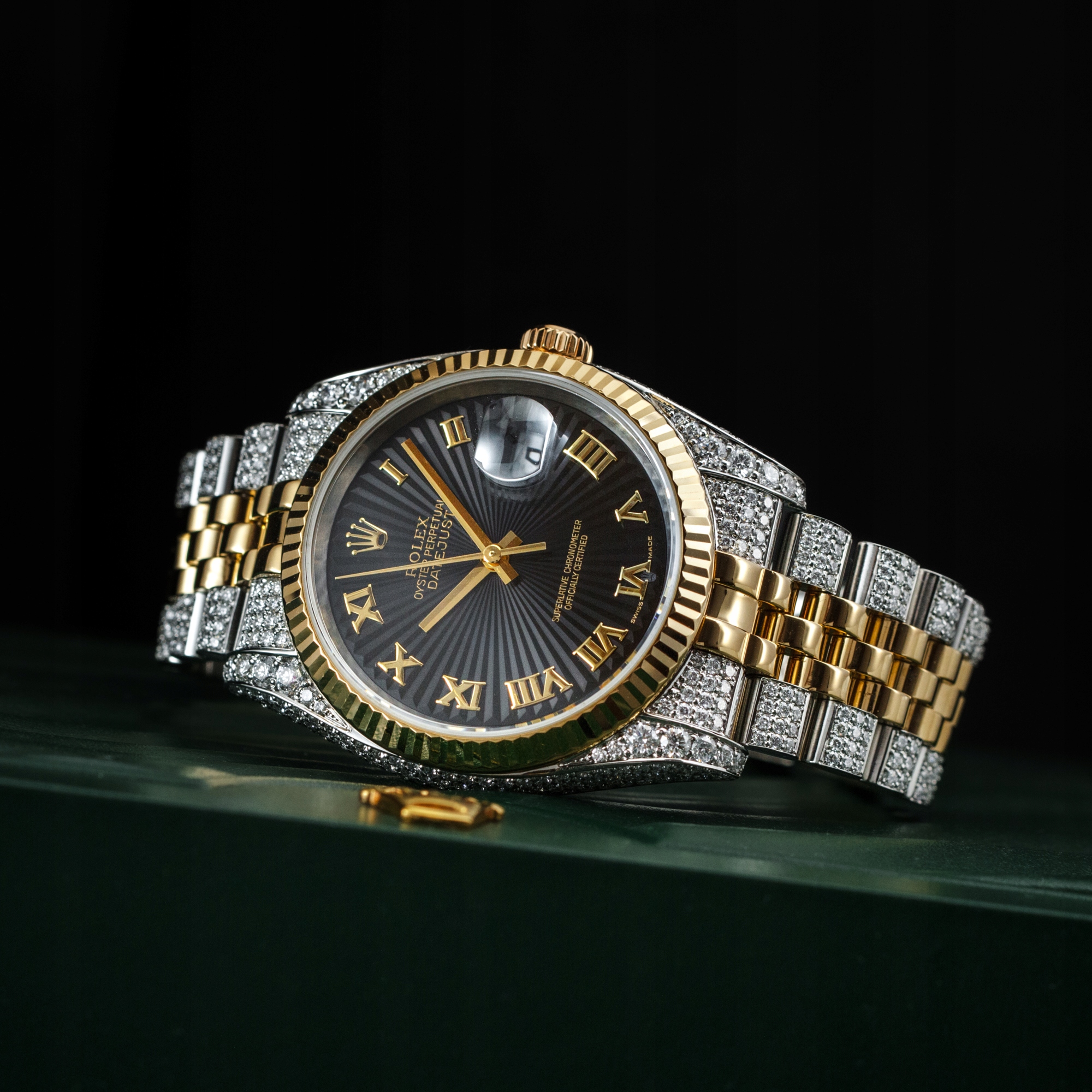 Rolex zegarek męski DATEJUST 36 JUBILEE BLACK DIAMOND DIAL REF. 116231 ...