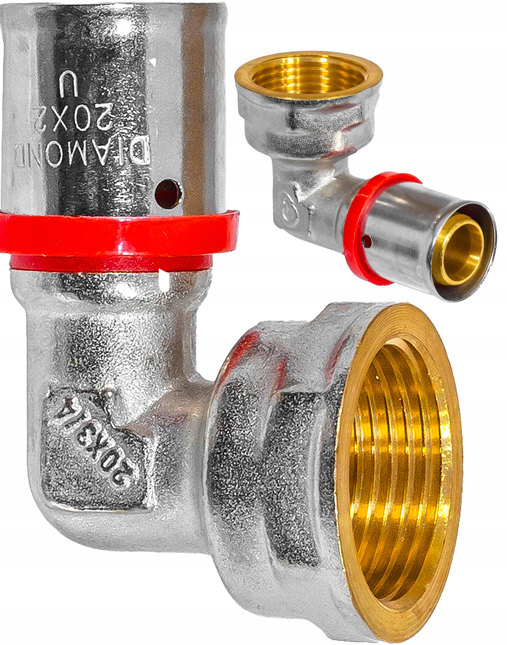 KOLANO KOLANKO MUFOWE Z GWINTEM ZAPRAS PEX ALUPEX 20 mm x 3/4'' GW MOSIĄDZ (5907547667770 ...