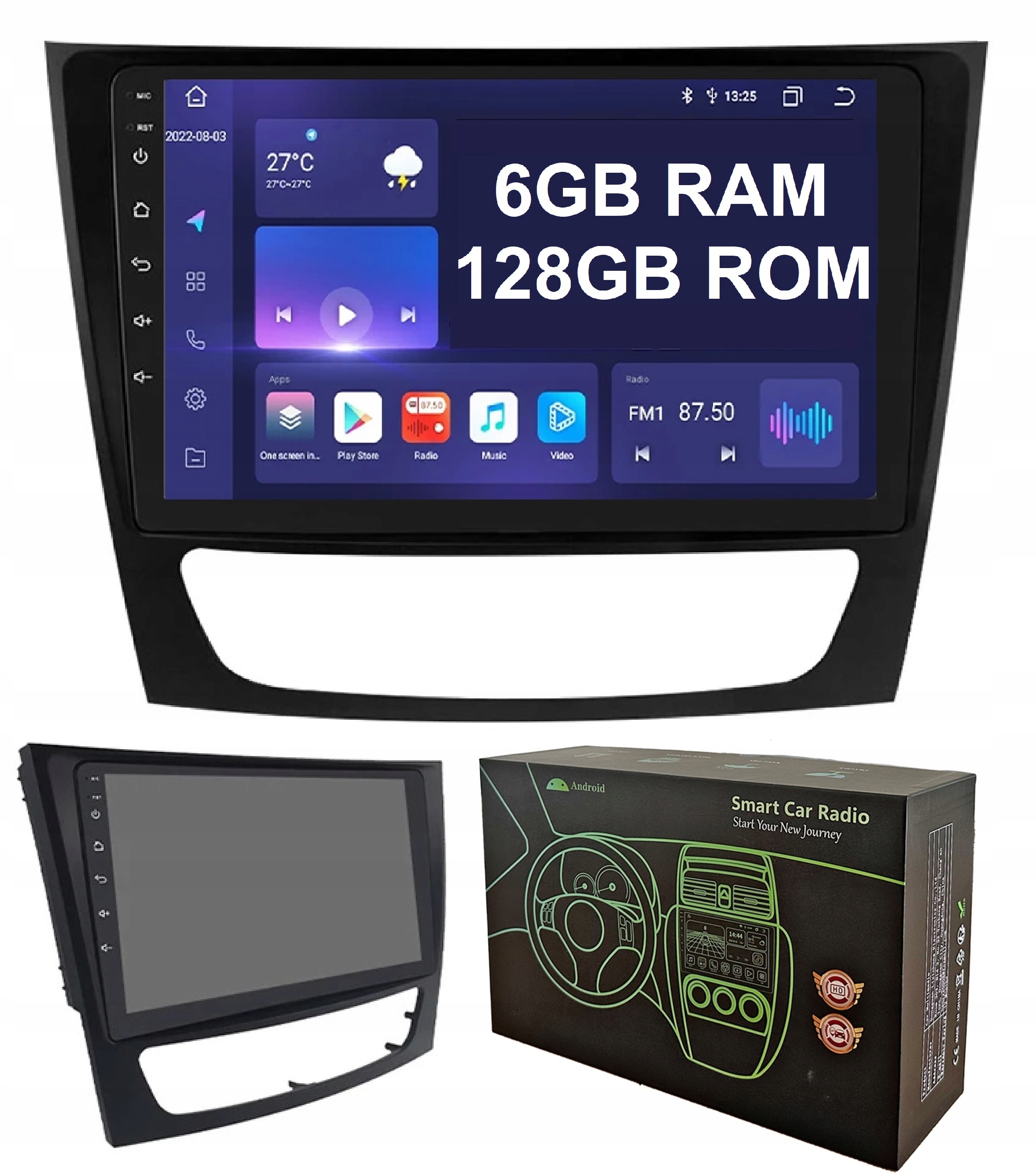 RADIO ANDROID DO MERCEDES CLS W219 G W463 E 211 6/128GB CARPLAY ...