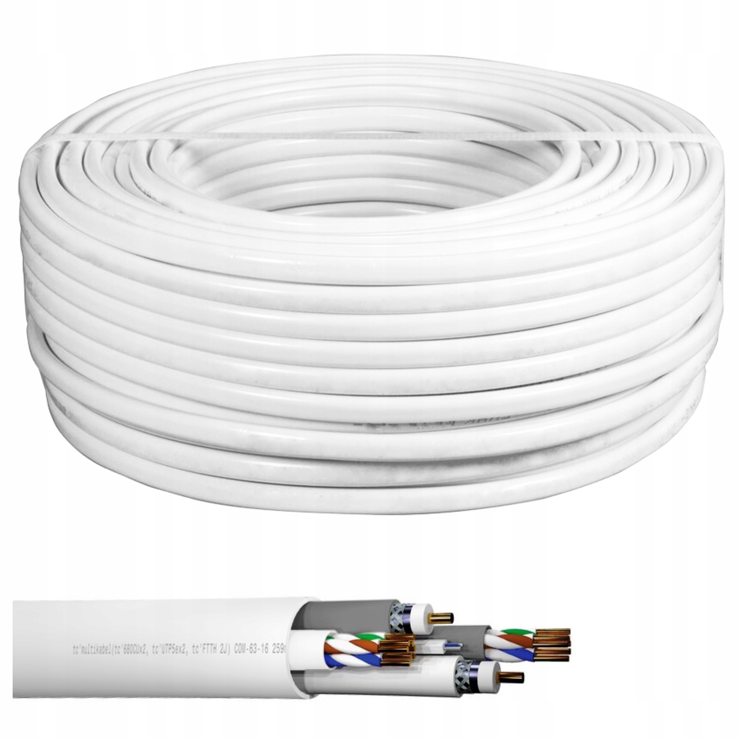 KABEL MULTIMEDIALNY PRZEWÓD tc'multikabel 2xRG-6Cu /NA METRY ...