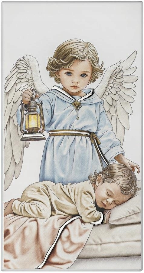 Obrazek Aniołek Anioł Stróż 9x18 cm Malowany na Drewnie GRAWER GRATIS ...