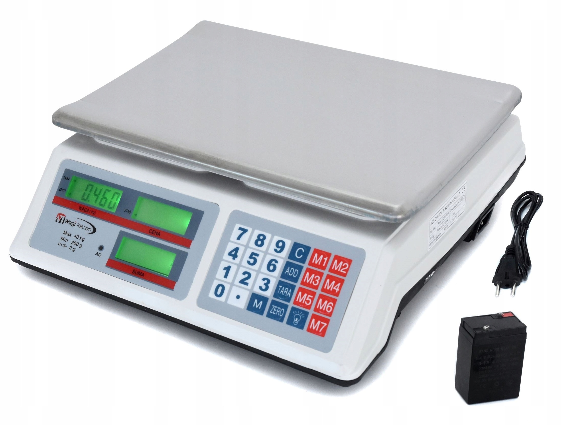 WAGA SKLEPOWA 30KG /2g ELEKTRONICZNA 2x AKUMULATOR (WT-121) • Cena ...