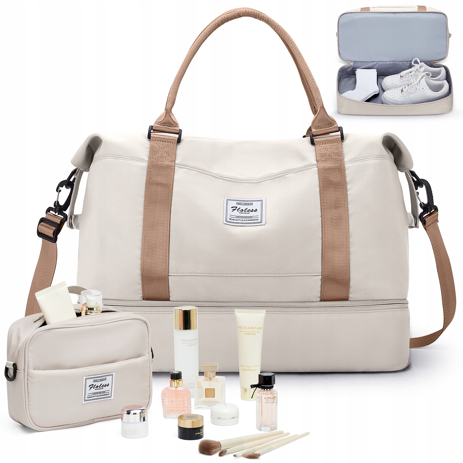 Duża torba podróżna damska torba weekendowa torba na ramię sportową ...