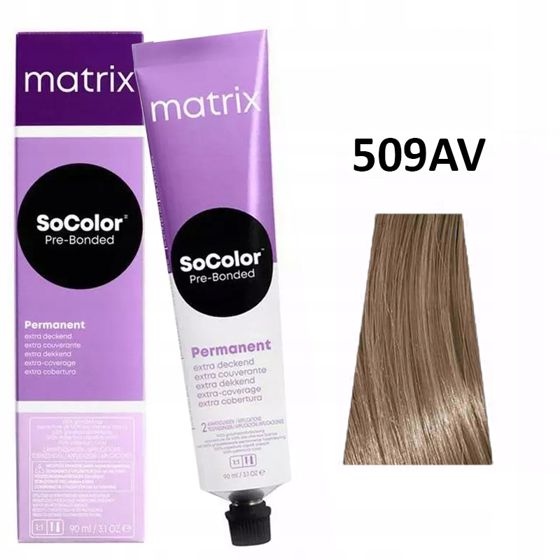 MATRIX SOCOLOR PRE-BONDED PERMANENT EXTRA COVERAGE FARBA WŁOSÓW 509AV ...