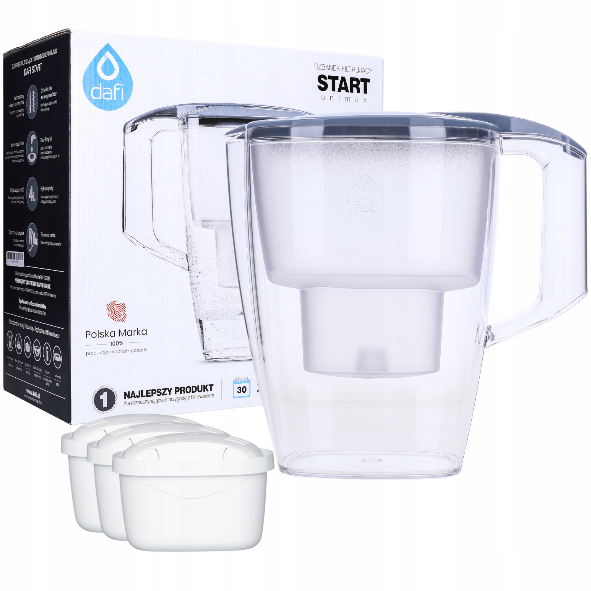 Dzbanek DAFI Start 3,3 L + 3 x filtr Dafi Unimax Oryginalny - Sklep ...