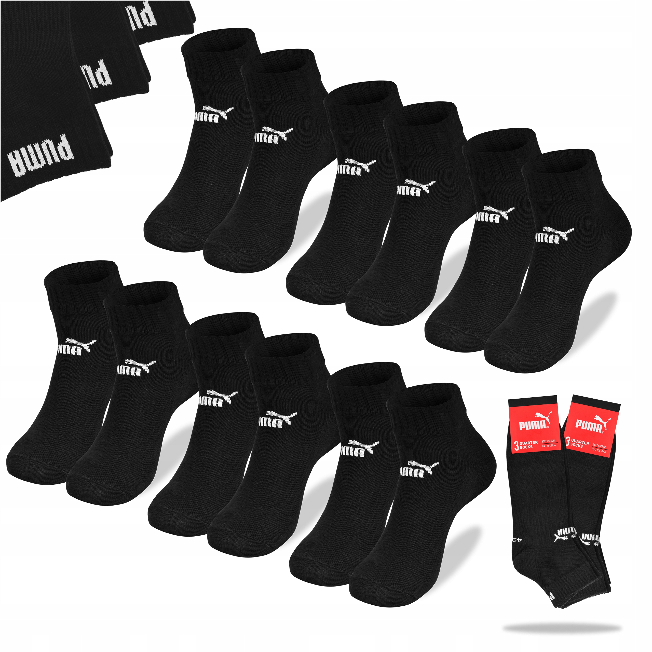 Puma Skarpety Męskie Zakostki Logo Bawełna 6 par Quarter C3 Rozmiar 43/ ...