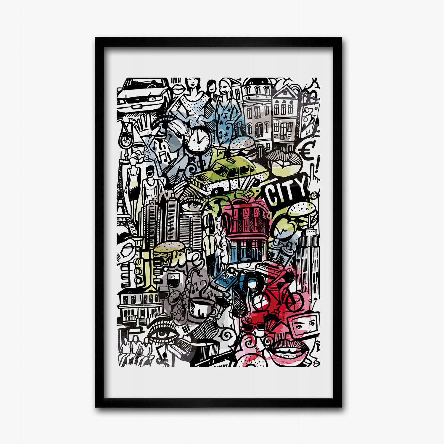 Falikép MDF keret Város rajz 40x60 cm za 14820.00HUF-ért - Allegro