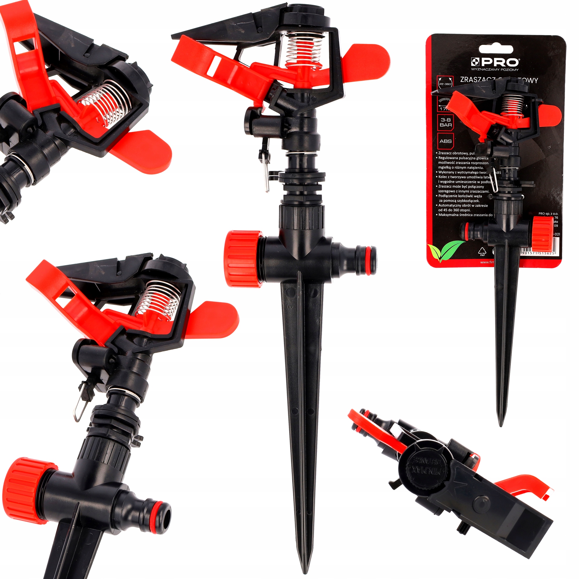 ZRASZACZ OGRODOWY PULSACYJNY PRO-GA021 360 DO TRAWY ADAPTER NA WĄŻ ...