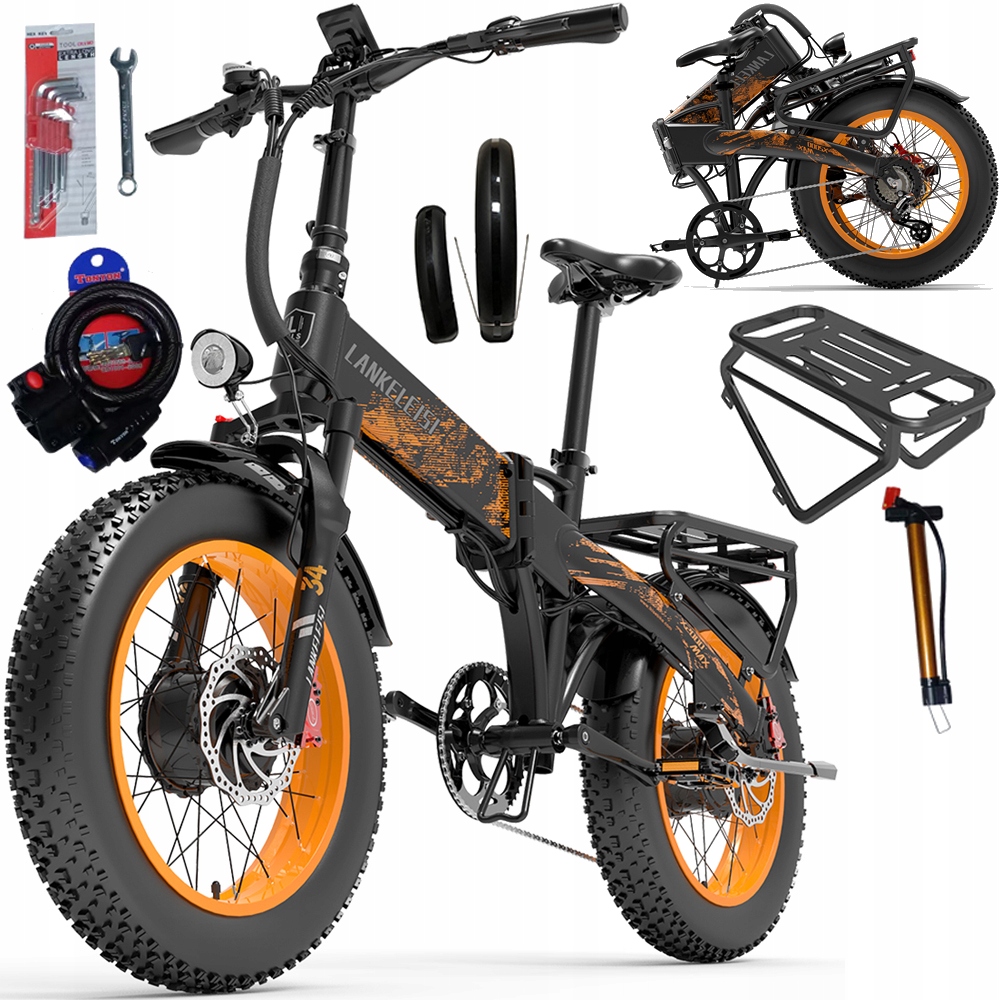 Pojazd Elektryczny LANKELEISI X2000MAX 2000W 48KM/H 130KM 20*4" Gruba ...