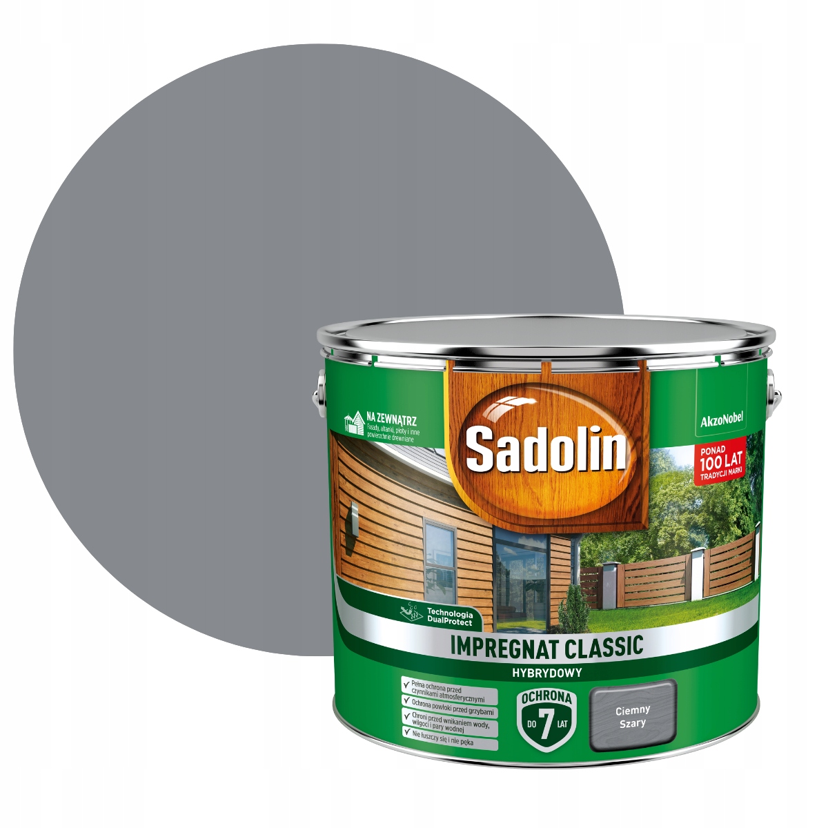 SADOLIN CLASSIC IMPREGNAT 9L SZARY CIEMNY (5904078212752) • Cena ...