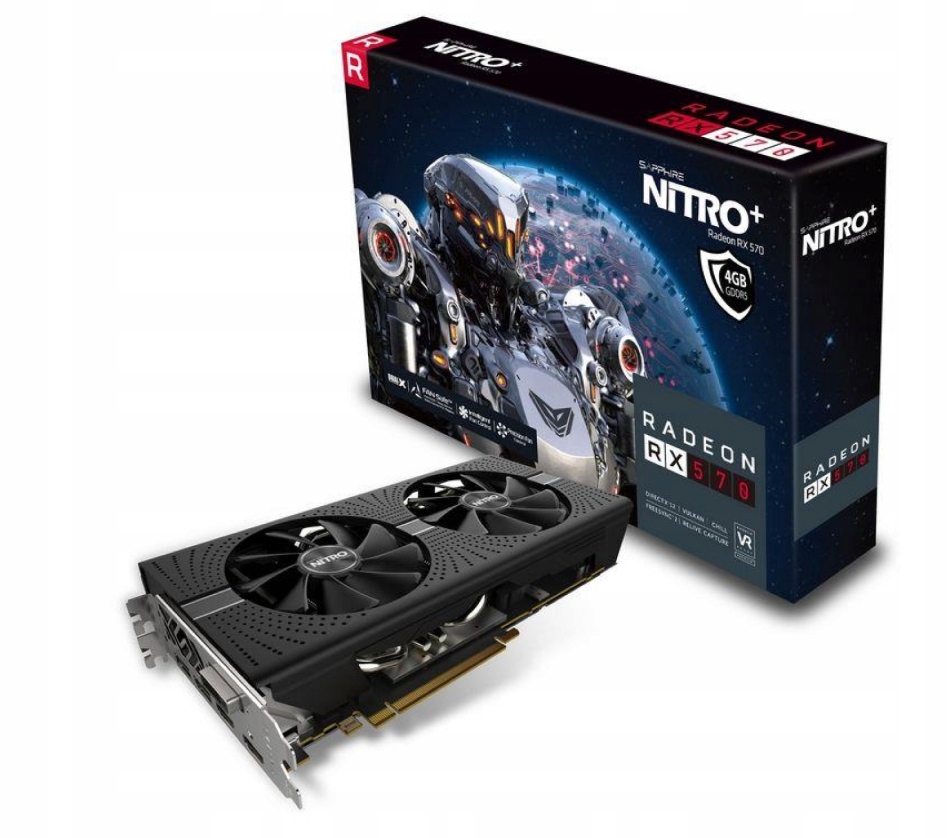 Karta graficzna Sapphire Radeon RX 570 NITRO+ 8GB GDDR5 Nowa pasta LED ...