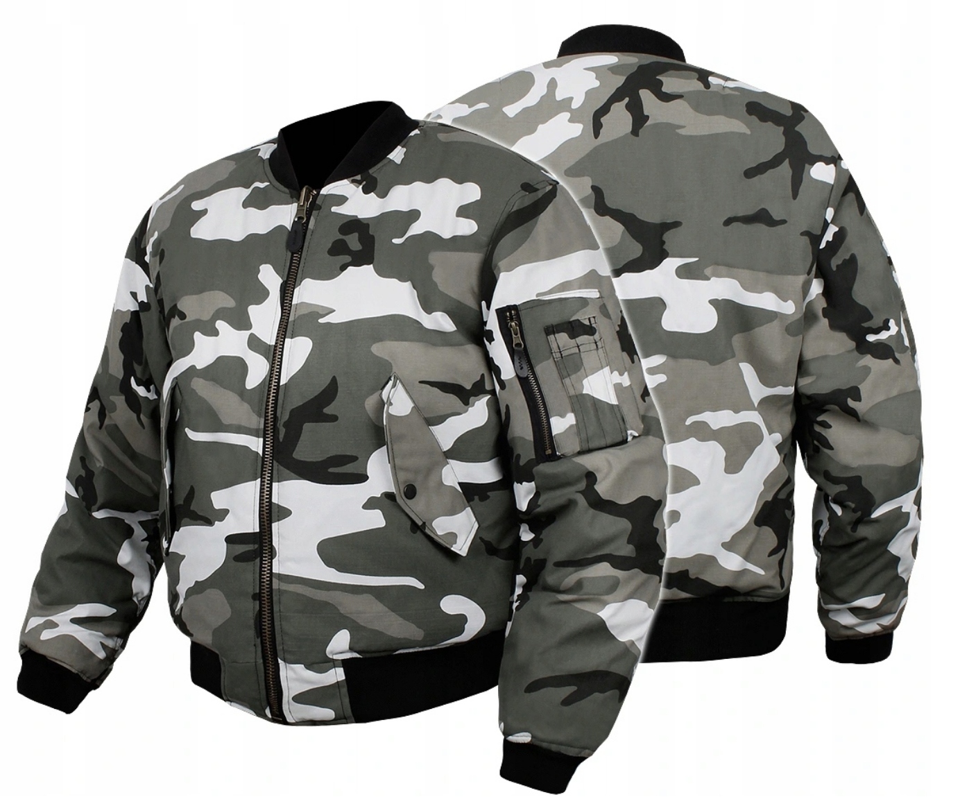 Kurtka Pilotka Wojskowa militarna Flek Moro Mil-Tec MA-1 Flyers Urban L ...