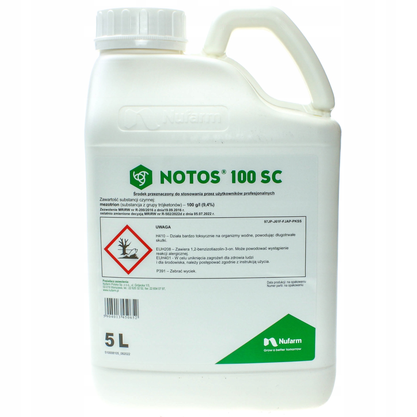 NOTOS 100 SC ŚRODEK OPRYSK CHWASTY W KUKURYDZY 5L (5904013450652 ...