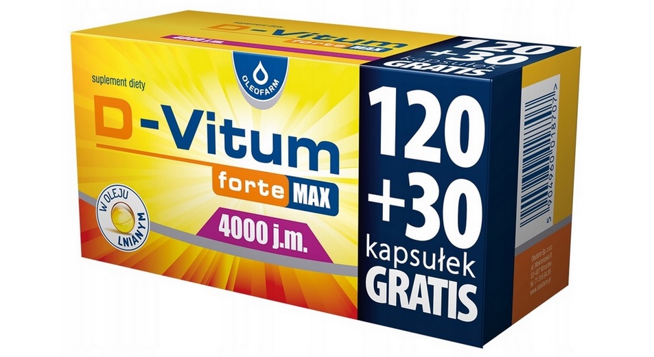 D-Vitum Forte 4000 j.m. 150 kaps ODPORNOŚĆ ZĘBY (5904960018707) • Cena ...