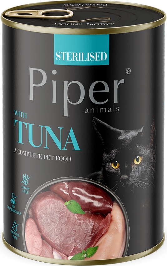 PIPER ANIMALS KARMA DLA KOTA STERILISED TUŃCZYK PUSZKA 400G ...