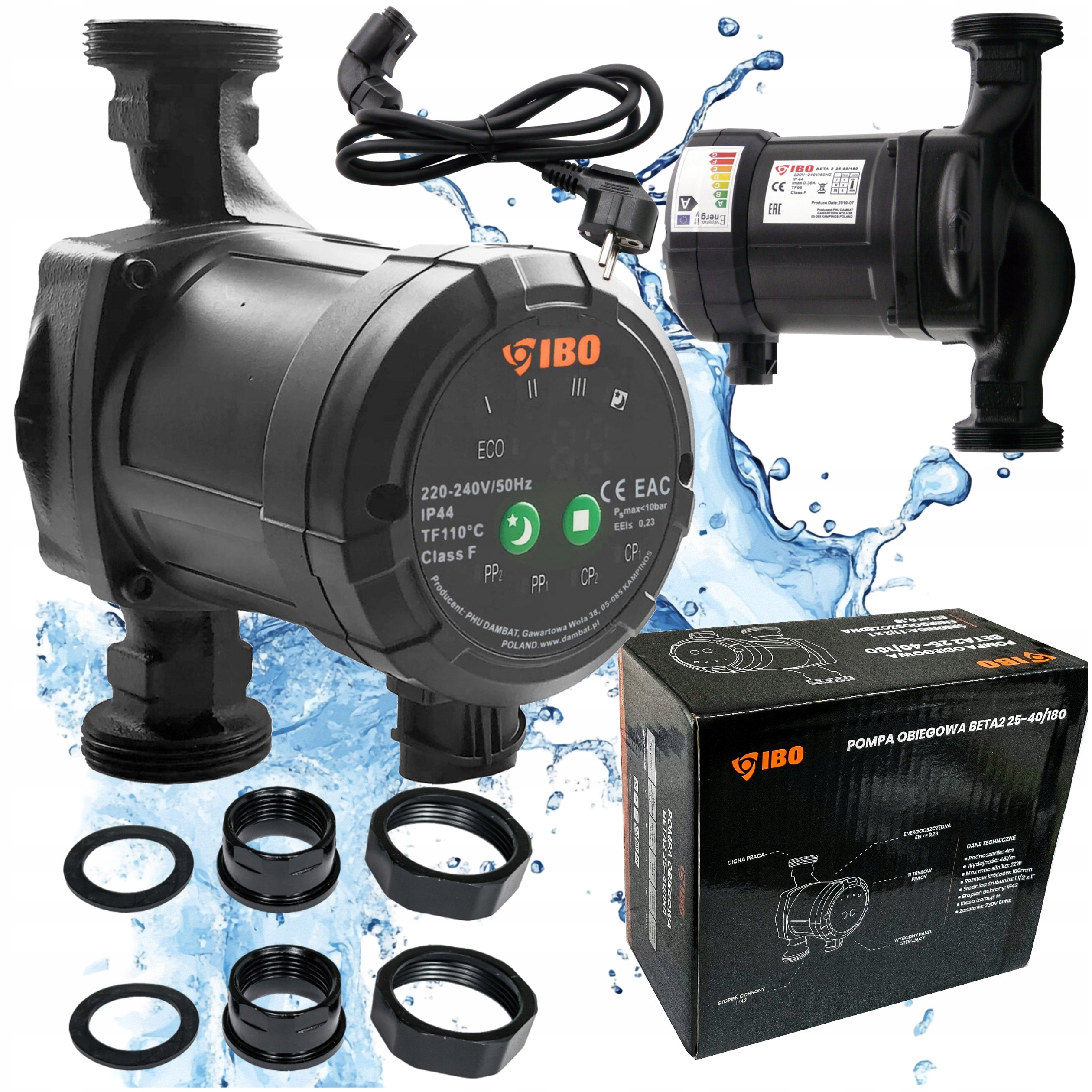 POMPA OBIEGOWA ELEKTRONICZNA DO PIECA KOTŁA C.O. ŚRUBUNKI BETA 2 25-40/ ...