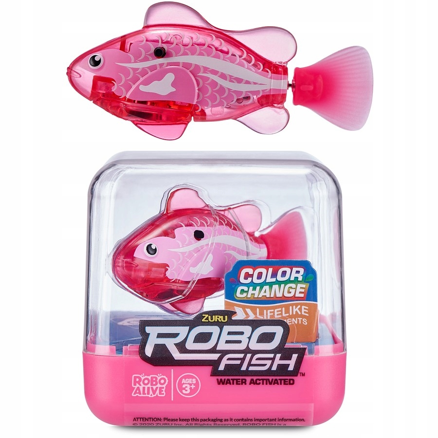 ROBO FISH ZURU PŁYWAJĄCA RYBA Rybka ZMIENIA KOLOR RÓŻOWA (5609288225195 ...