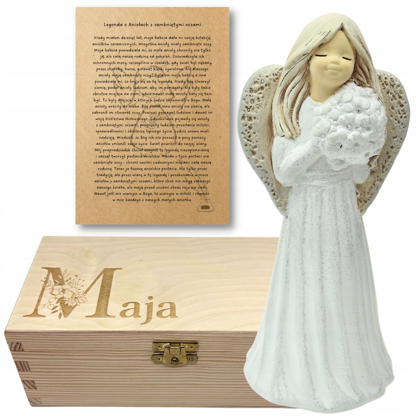 ANIOŁ STRÓŻ DLA DZIECKA ROCZEK NARODZINY PREZENT CHRZEST UPOMINEK ...