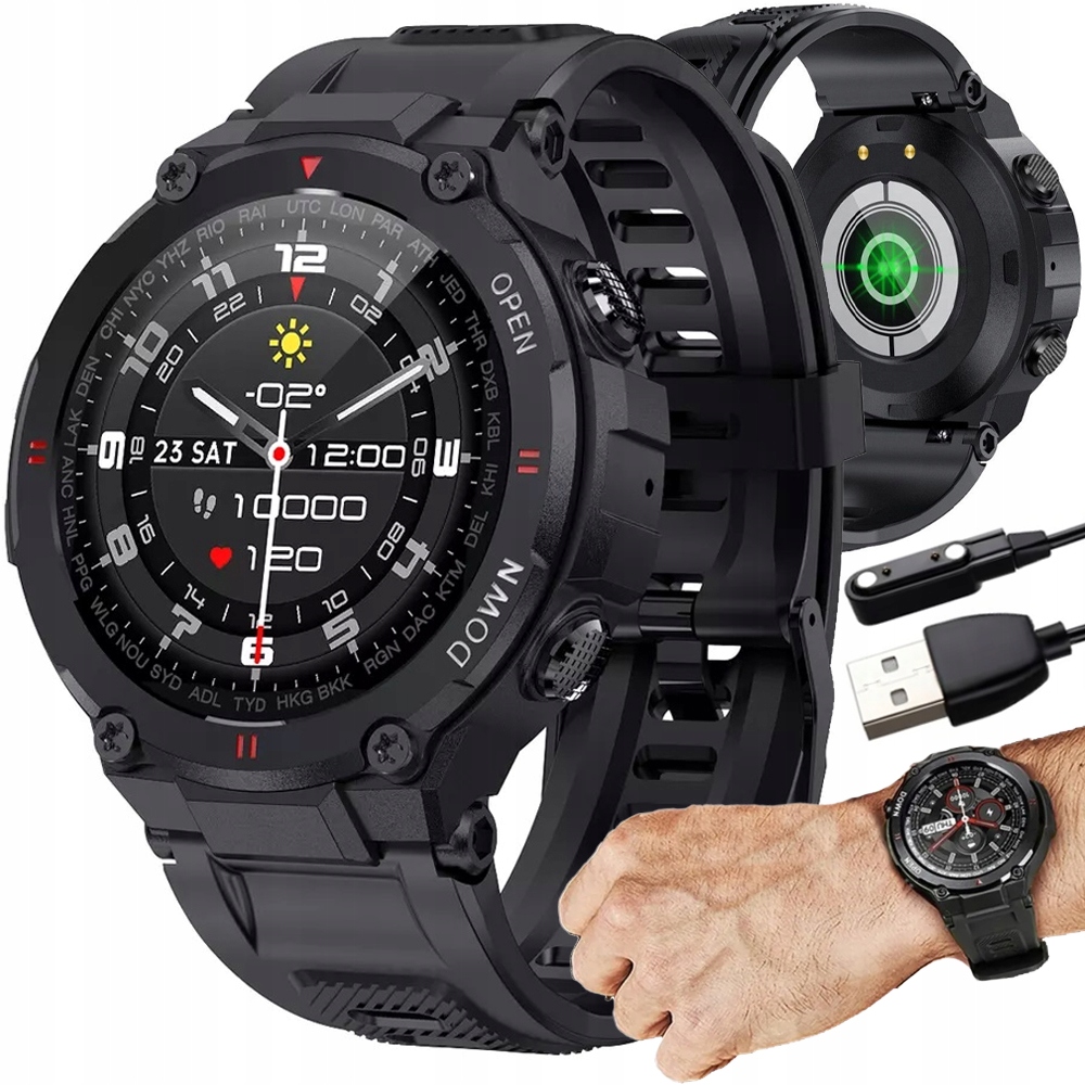 ZEGAREK SMARTWATCH MĘSKI WODOODPORNY ROZMOWY MENU PL SPORT GPS SMART WATCH - Sklep, Opinie, Cena ...