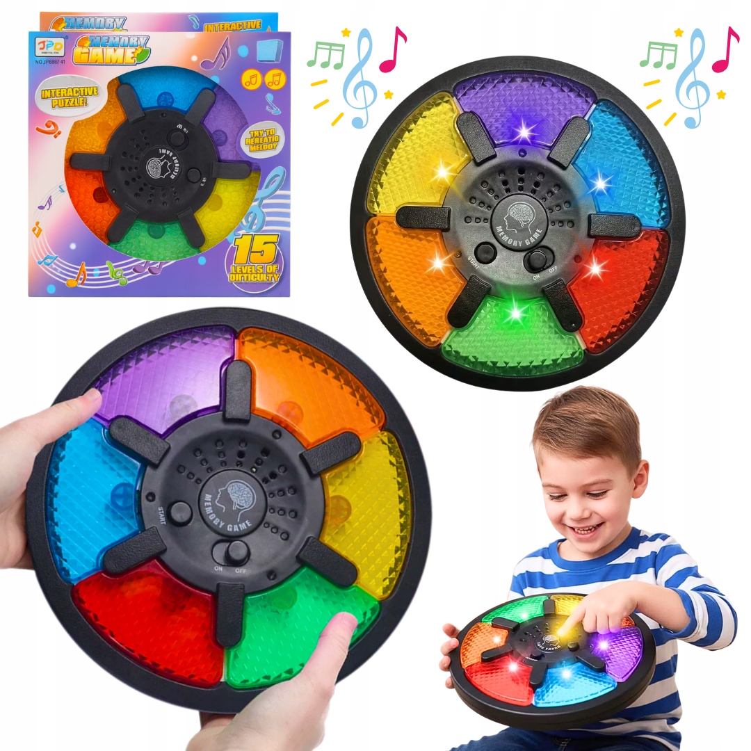 Elektroniczna LOGICZNA GRA PAMIĘCIOWA Memory Game DŹWIĘKI KOLORY • Cena ...