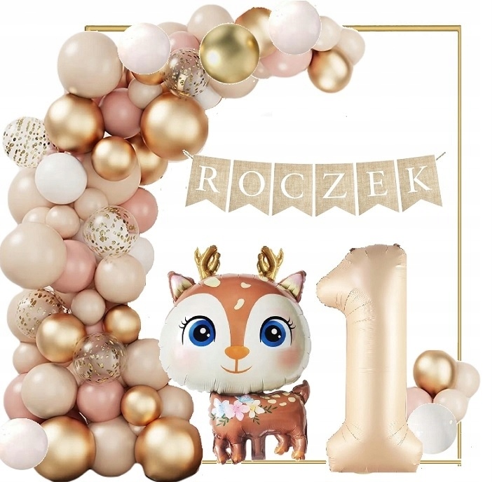 BALONY SLUŽBY woodland DNES RŮŽOVÉ dekorace na ROČEK - Allegro