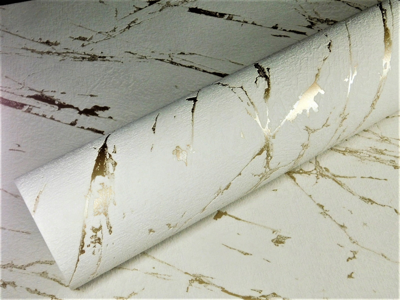 TAPETA KAMIEŃ MARMUR BIAŁA ZŁOTA TAPETY 13925593196 - Allegro.pl