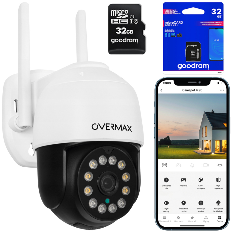 KAMERA ZEWNĘTRZNA OBROTOWA IP66 LAN ULTRA HD PTZ WIFI 2.5K 4x ZOOM ...