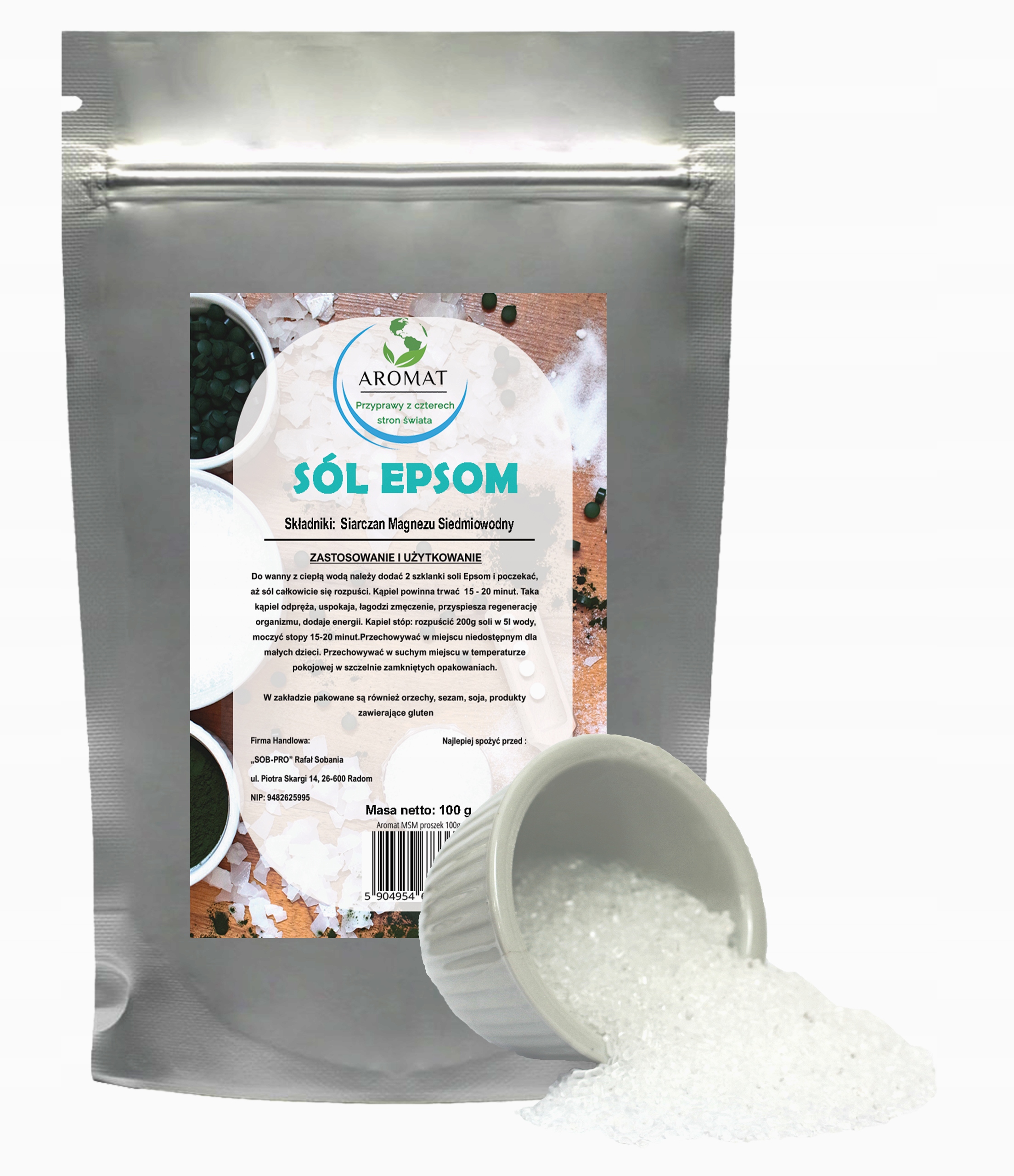 Sól Epsom Gorzka 100g Siarczan magnezu 14640192792 - Allegro.pl