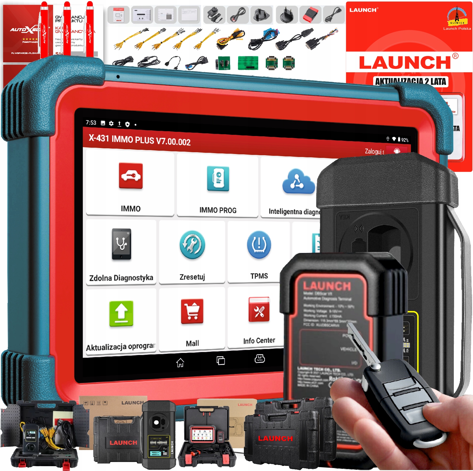 LAUNCH X431 Immo PLUS+Xprog3 funkcje prowadzone PL za 5990.00PLN z Gliwice - Allegro - (13413511882)